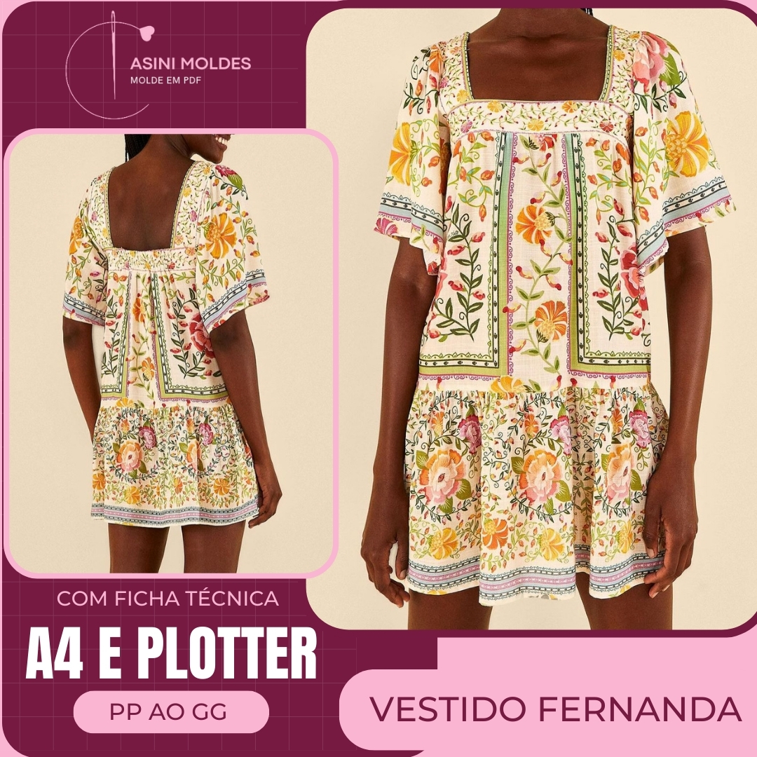 Vestido Fernanda Molde Em Pdf Casini Moldes Em Pdf Hotmart
