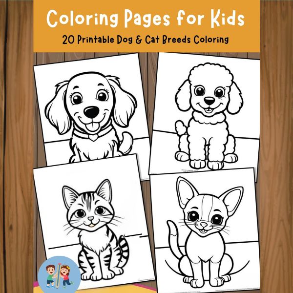 20 Printable Dog & Cat Breeds Coloring Pages for Kids, Toddlers...