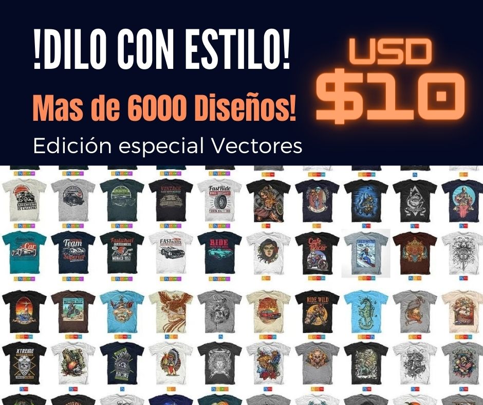 Diseño Pack Playeras ±6000 Vectores
