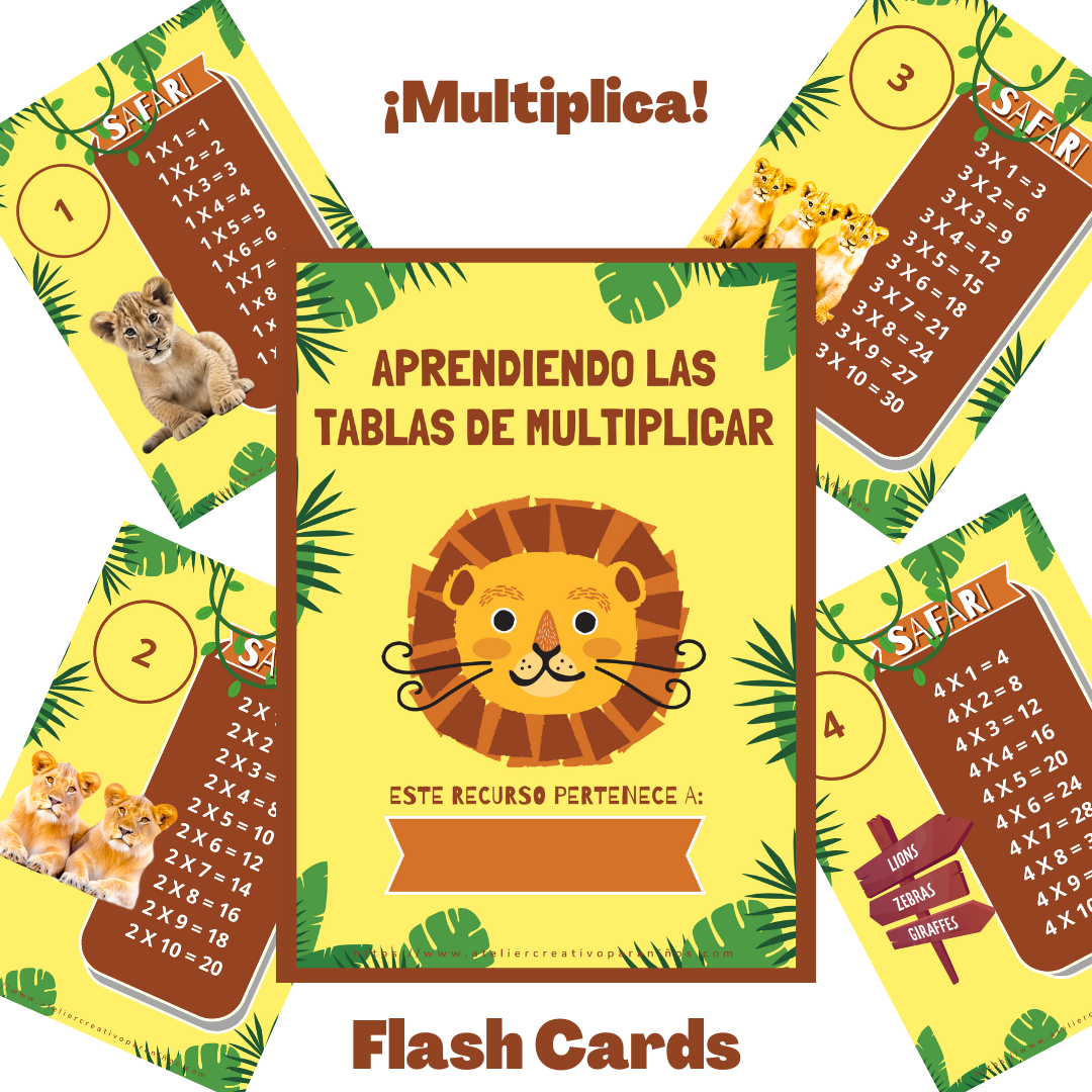 MULTIPLICACIÓN FLASH CARDS ¨Aprendiendo las tablas de multiplicar¨