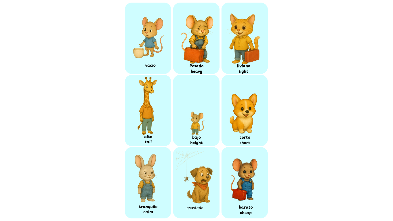 Flashcards de opuestos, tarjetas bilingües para antónimos. Terapia ...