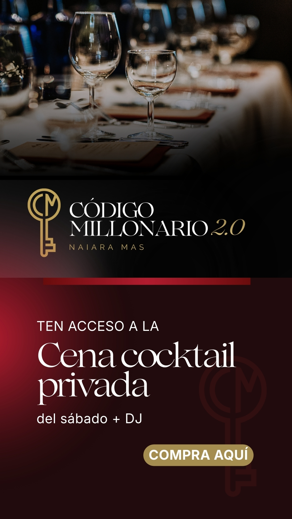 Cena Cocktail VIP - Evento - Naiara Mas Lucena | Hotmart