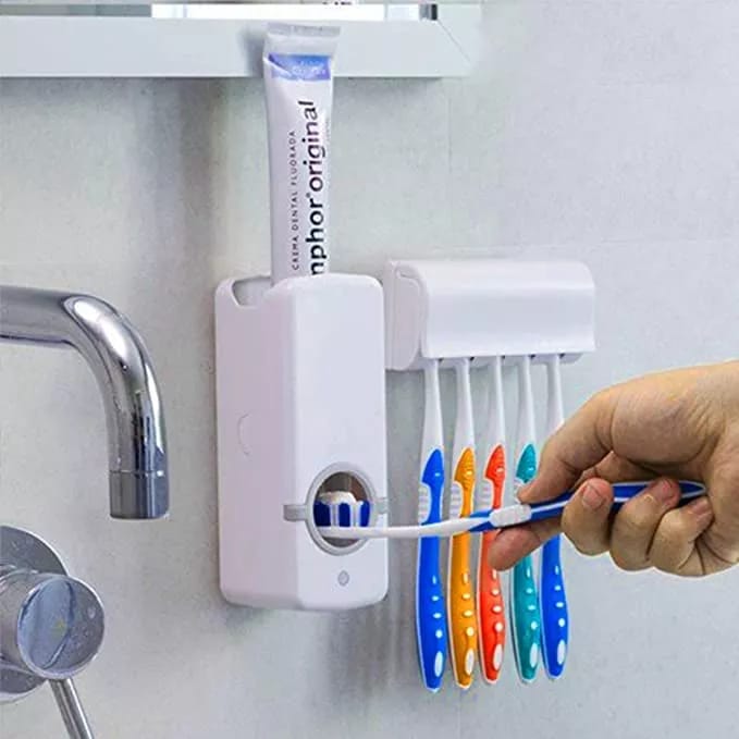 Dispenser automático pasta de dente com suporte escovas prático 🙏 ...