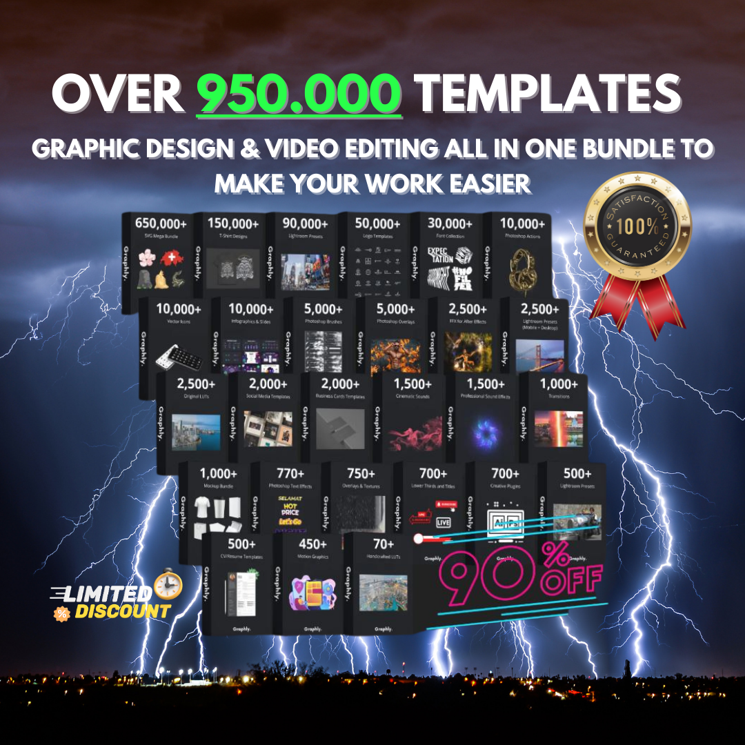 All In One Graphic Design & Video Editing Bundle, Templates Bundle,...