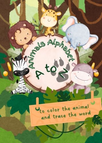 Animals Alphabet A to Z - to color the animal and trace the word