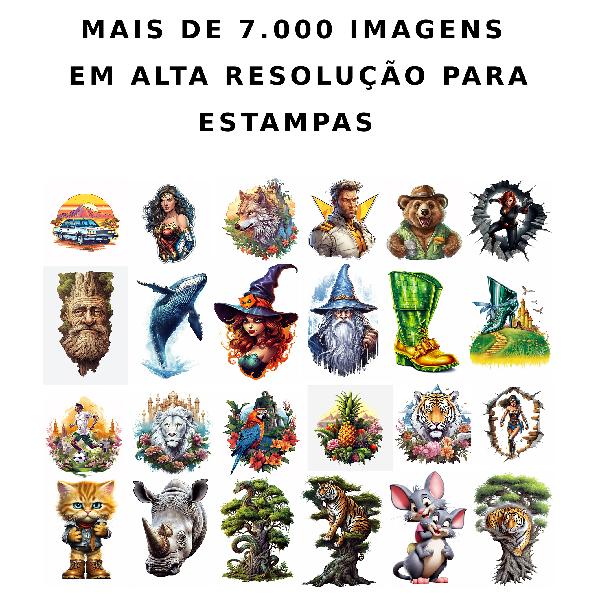 Super Pack Estampas com Mais de 7000 Imagens em Alta Resolução - Le...