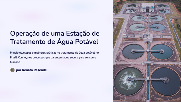 E-book Operação de Estação de Tratamento de Água Potável - Uma Visã...