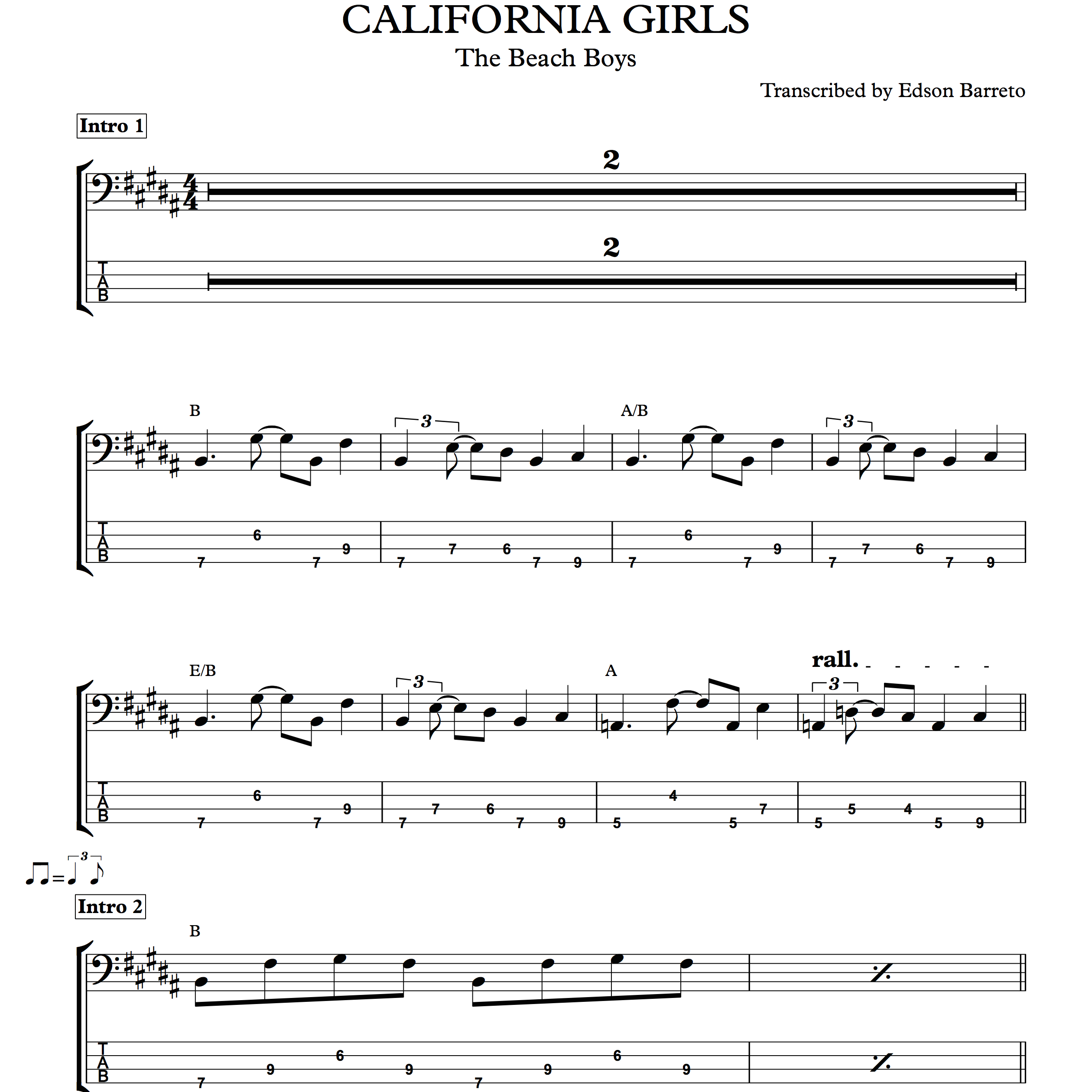 California Girls Guitar Chords