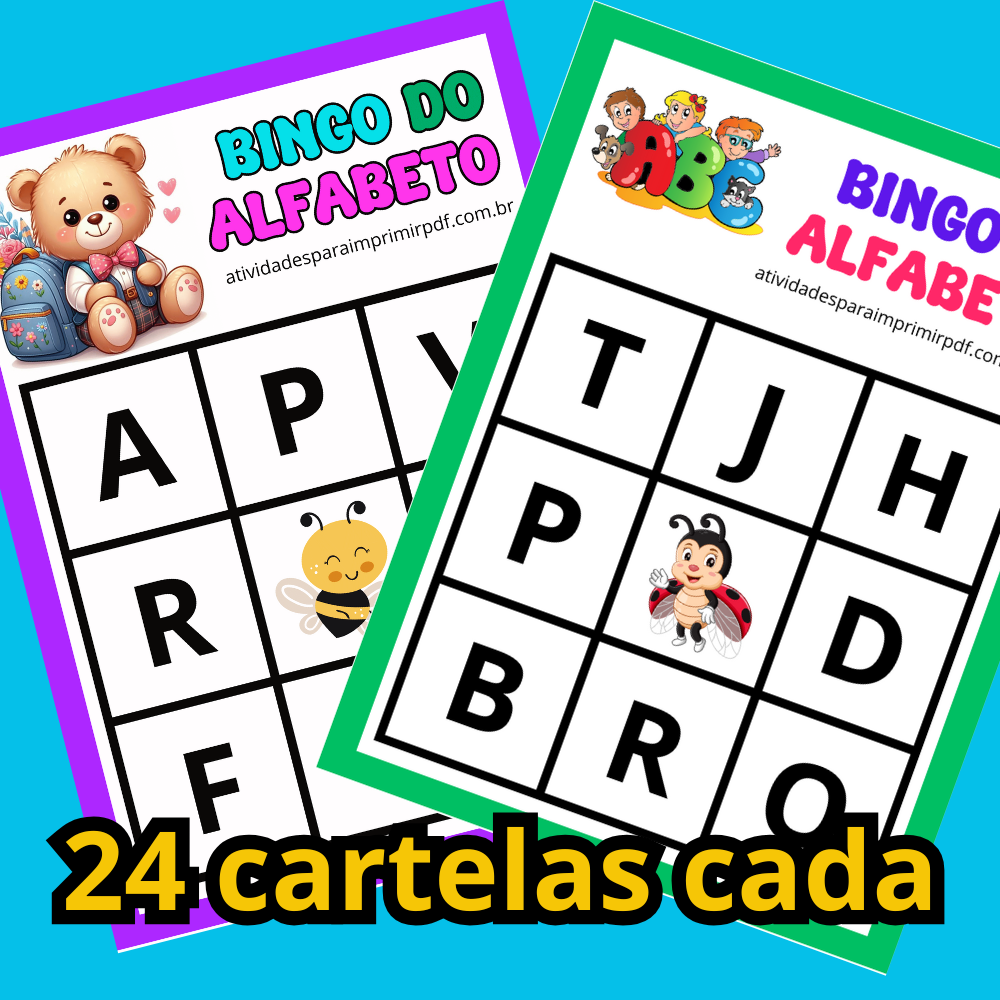 Bingo Alfabeto Educação Infantil- 2 Modelos