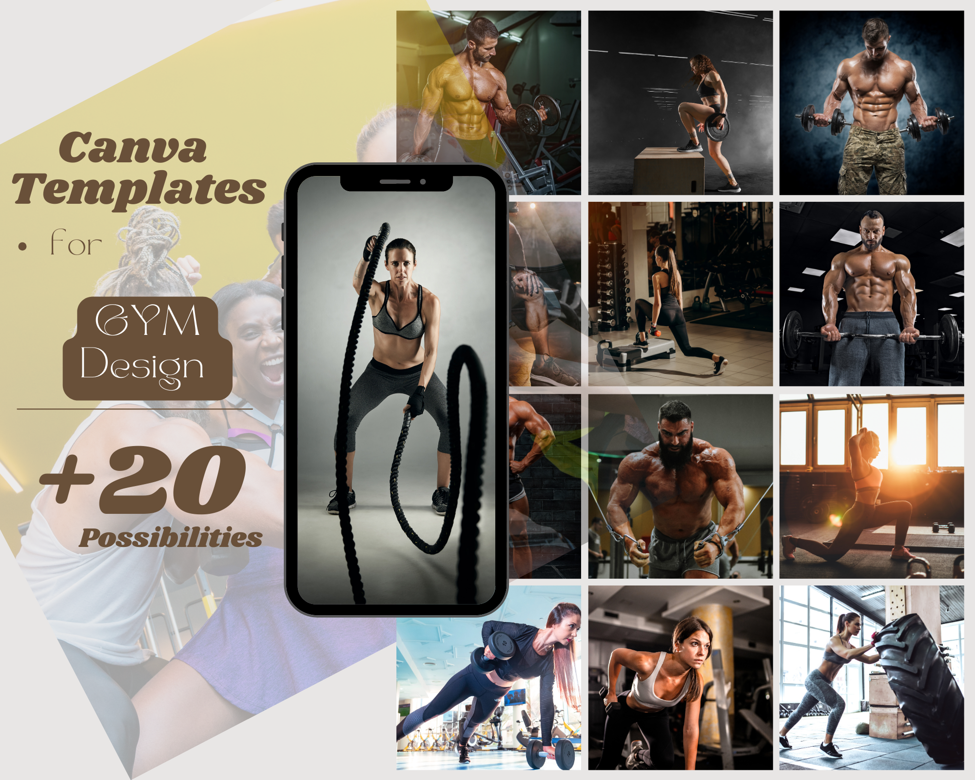 Canva Template Gym +20 possibilities - Celina - Package Designer an...