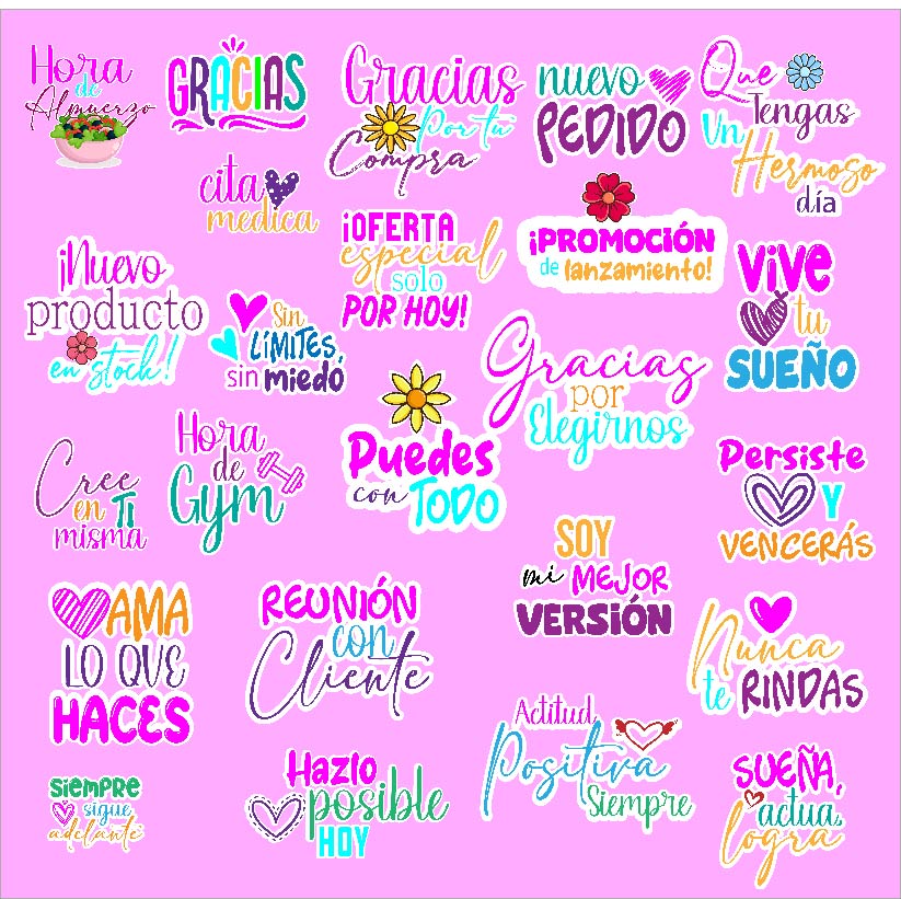 24 Stickers emprendedoras para agenda digital y whatsapp - Pixi Go...