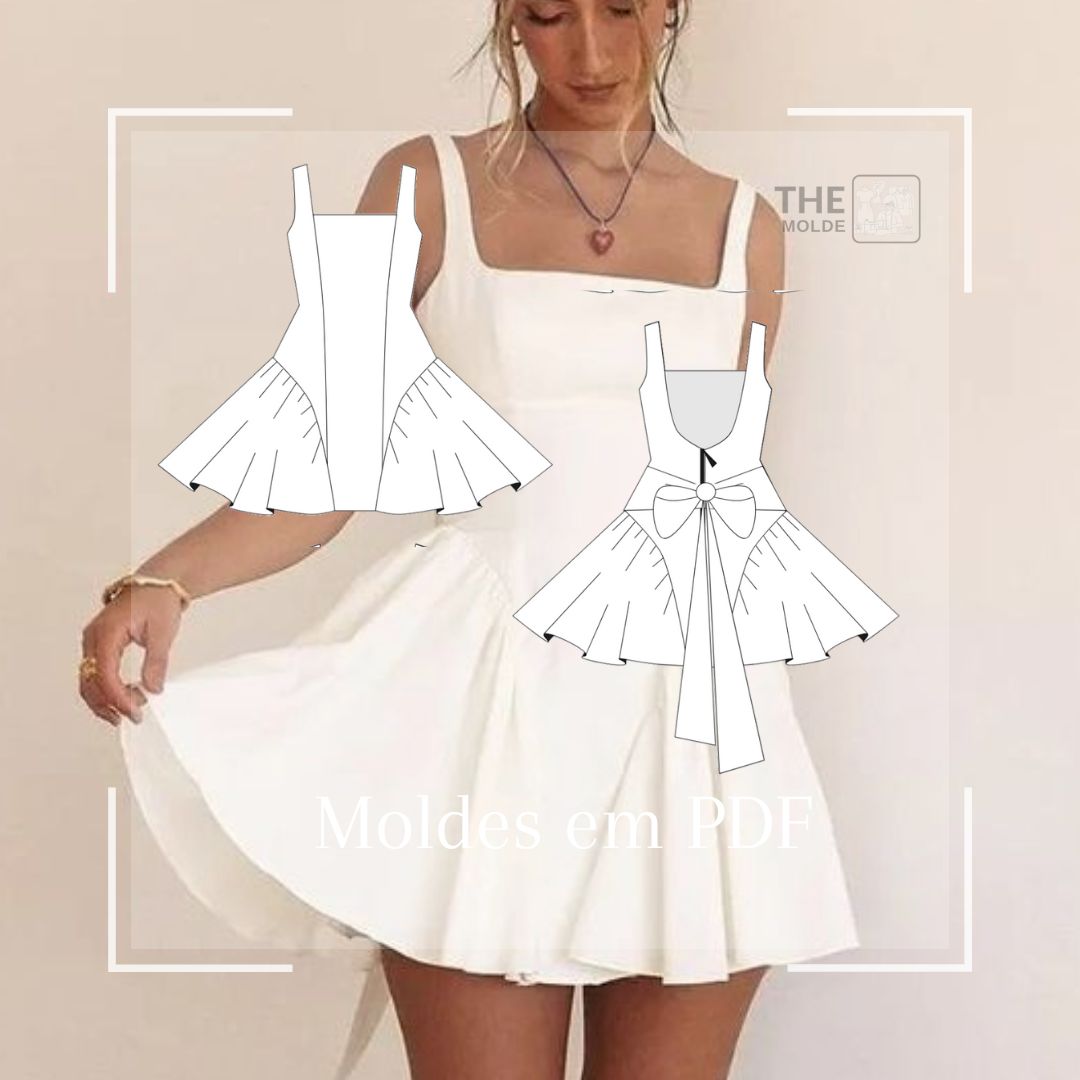 PREMIUM-VESTIDO SOFIA-0018-TAM 36, 38 E 40-A4 E PLOTTER - The Molde...