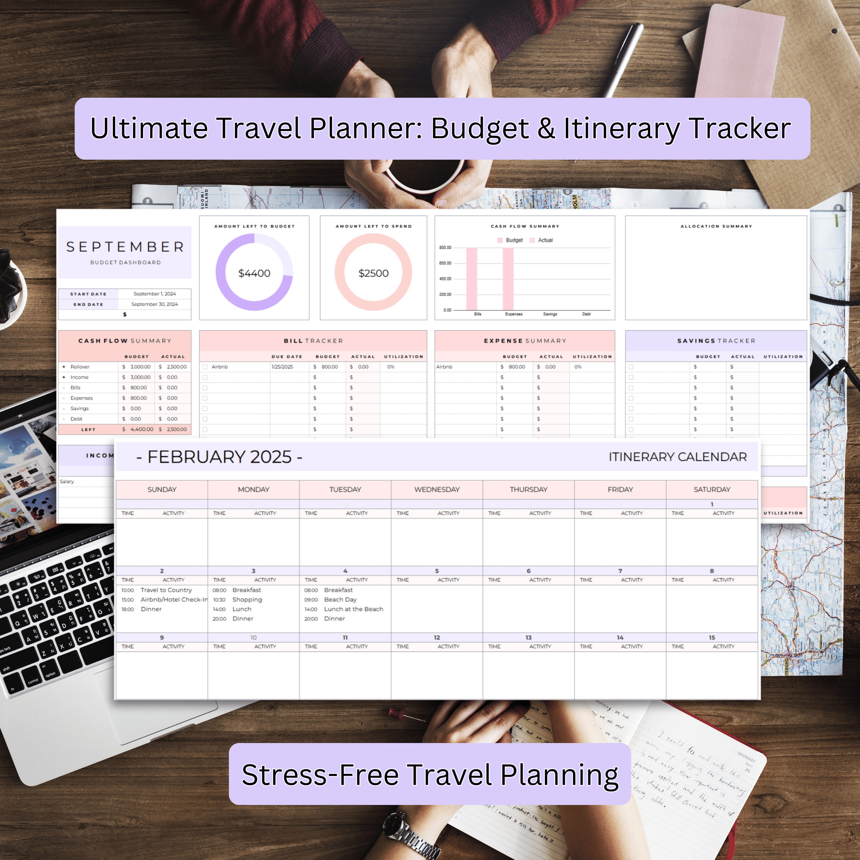 Ultimate Travel Planner: Budget & Itinerary Tracker for Stress-...