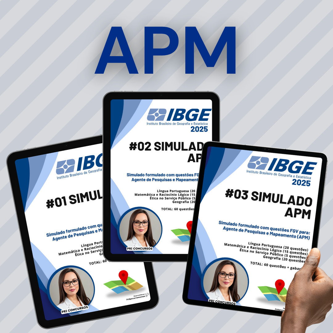 3 SIMULADOS PARA APM DO IBGE 2025 - Priscila Bertholo | Hotmart