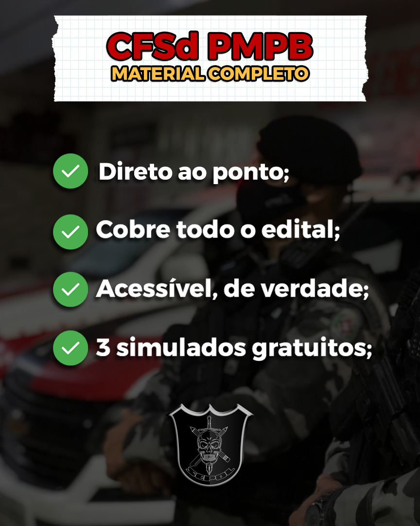 Curso Completo CFSd PMPB + Simulados - SEPOL Concursos | Hotmart