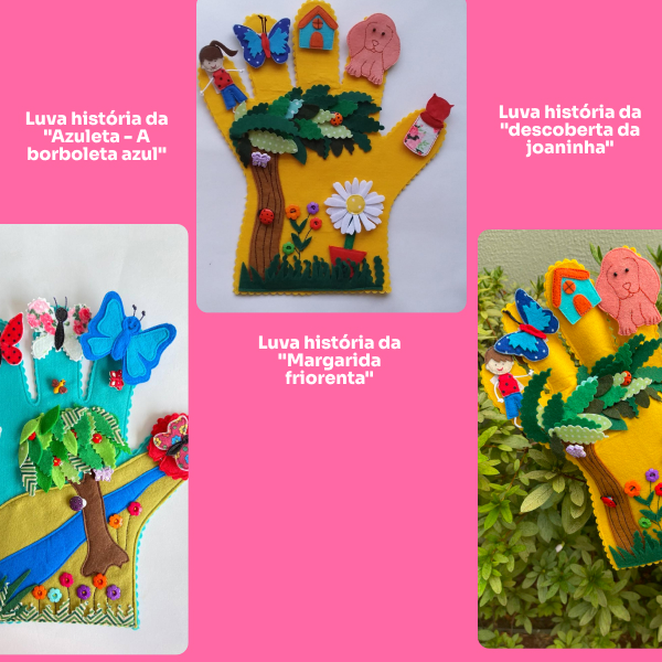Luva História Da “Azuleta – A Borboleta Azul” + Luva História Da “M...