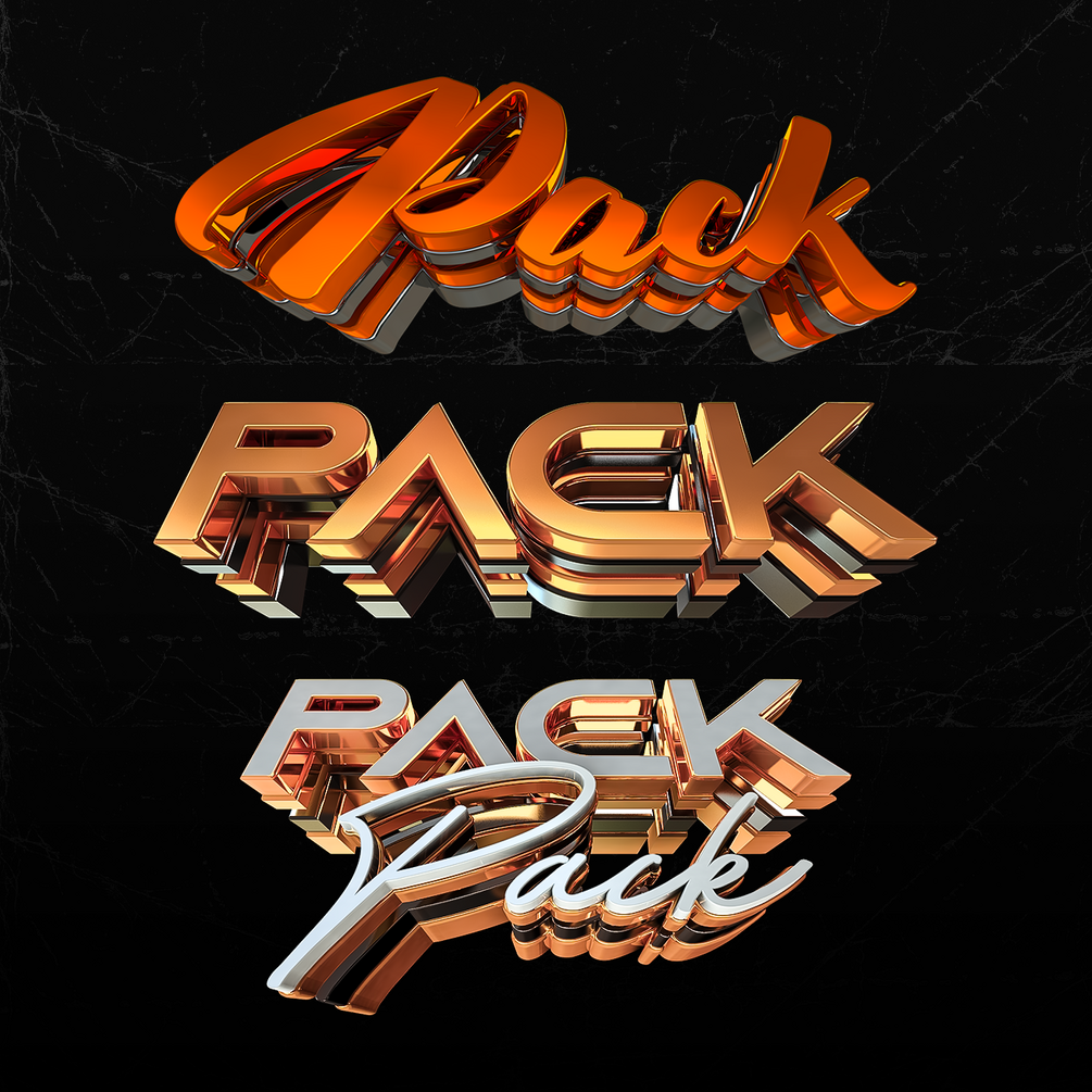 Pack Text Cinema 4D Vol.1 - Style Graphic | Hotmart