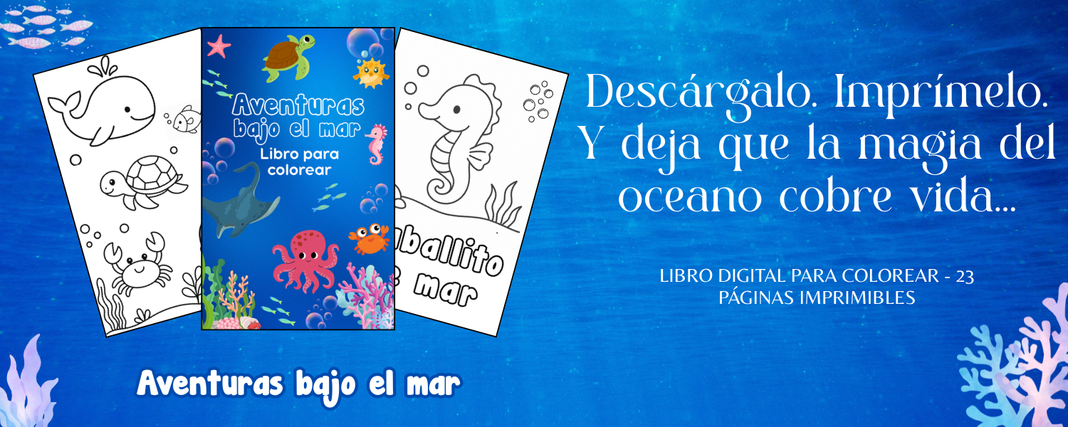 Aventuras bajo el mar - Libro digital para colorear, imprimible | 2...