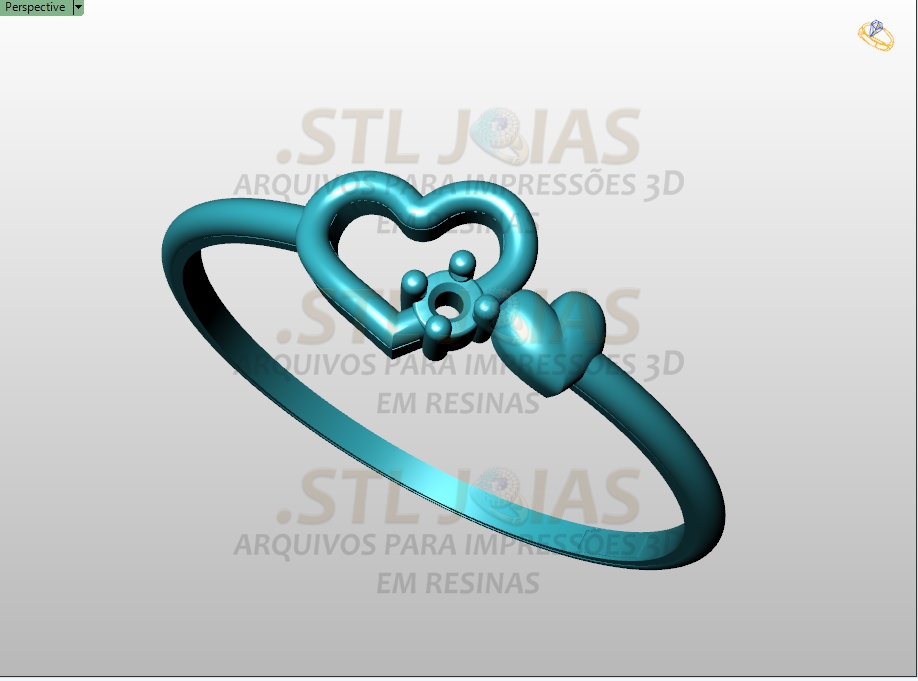 ANEL CORAÇÕES Arquivo para impressão 3D. Formato STL - STL JOIAS ar...