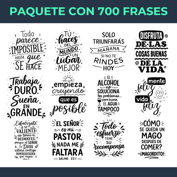 PAQUETE CON 700 FRASES [Las frases más queridas y rentables del mom...