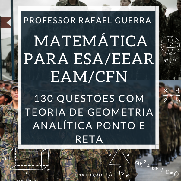 MATEMÁTICA PARA ESA EEAR EAM E CFN - 130 QUESTÕES COM TEORIA de GEOMETRIA ANALÍTICA - PONTO E RETA