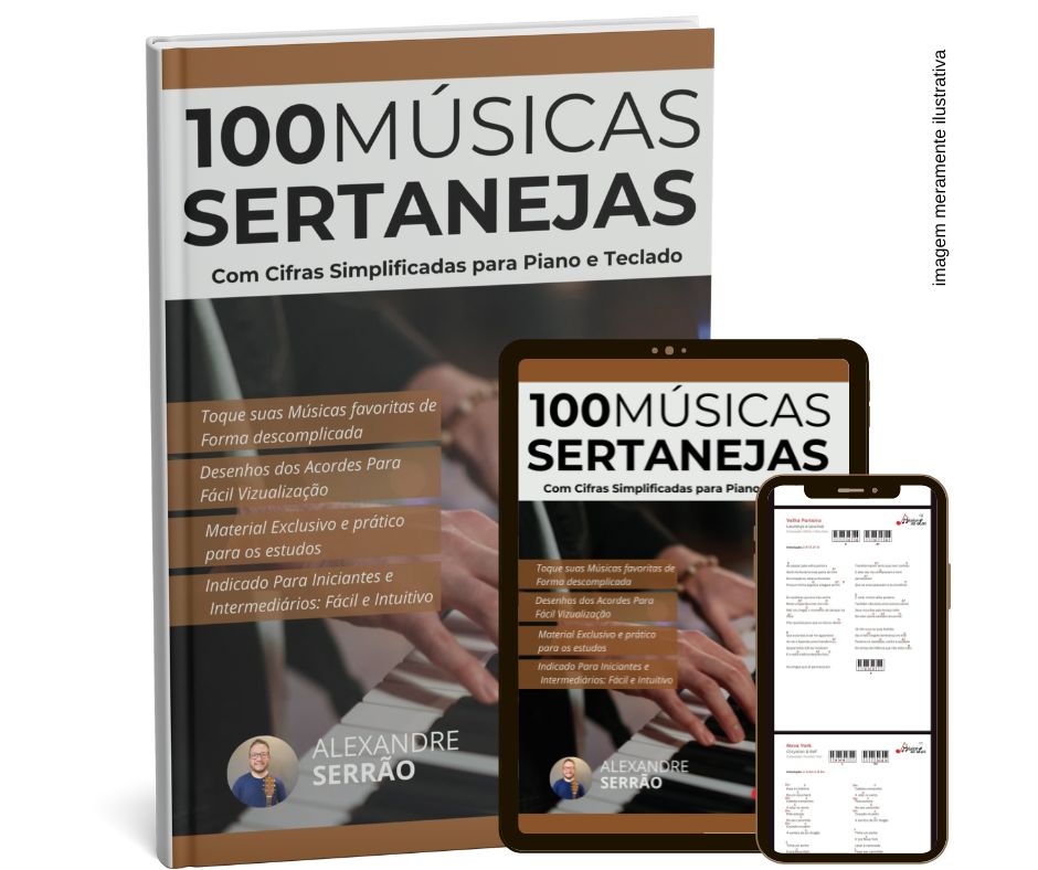 100 Cifras Sertanejas para Teclado (Apostila Impressa + Apostila Di...