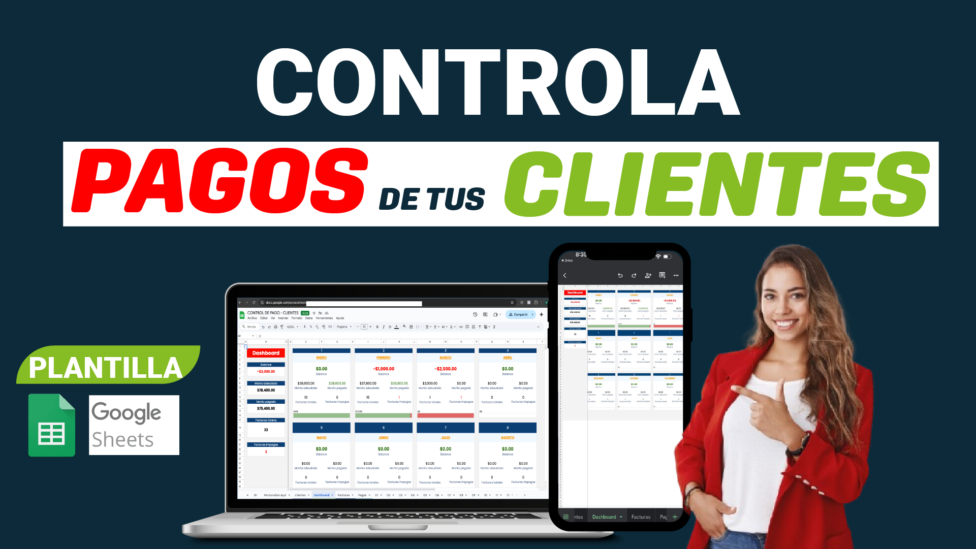 CONTROL DE PAGO DE CLIENTES | PLANTILLA EN GOOGLE SHEETS