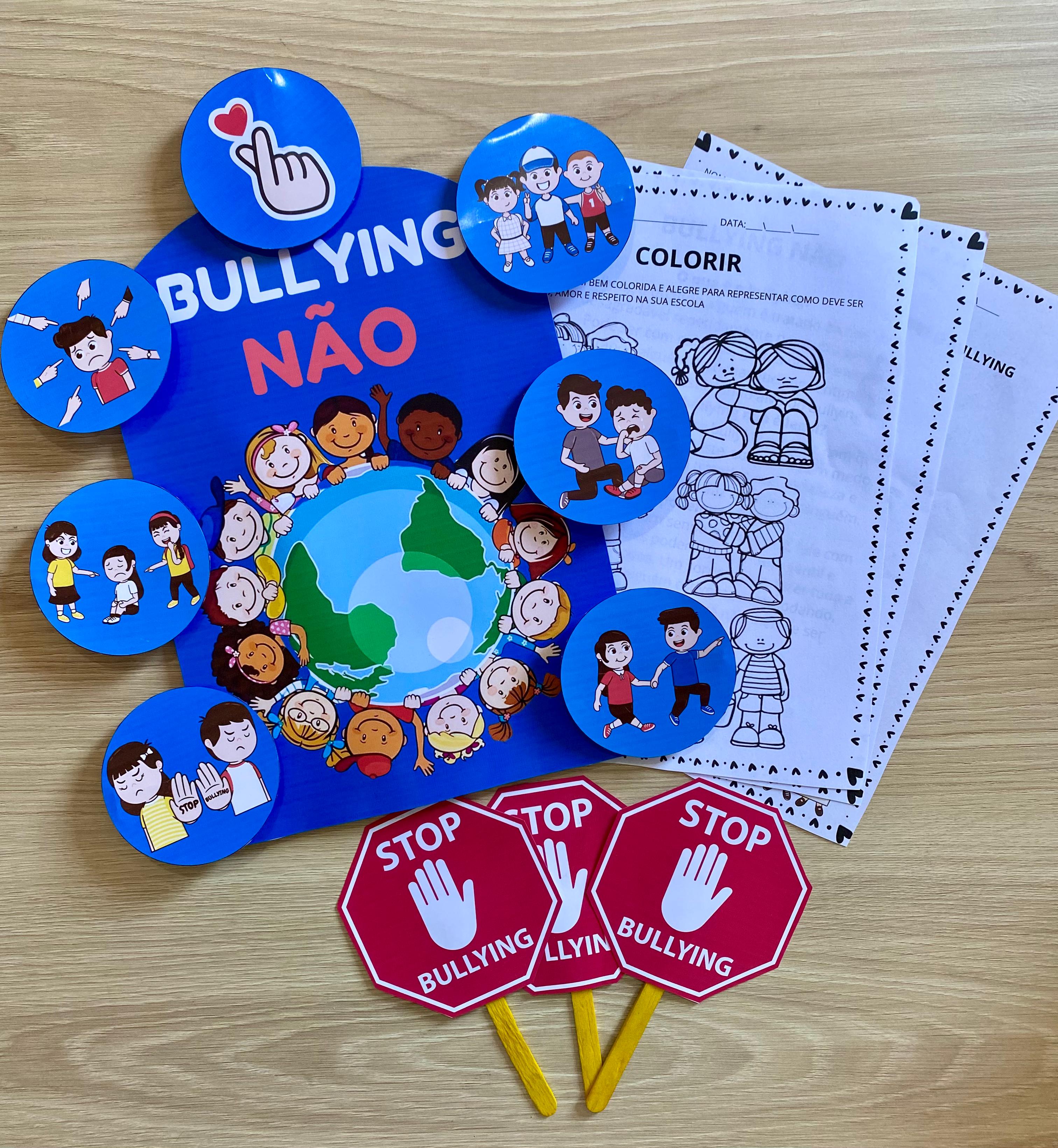 Kit Bullying Não Todos Juntos Somos Mais Fortes Contra o Bull...