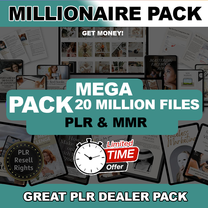 Millionaire Pack - 20+ Million Resell Digital Files Bundle with Mas...