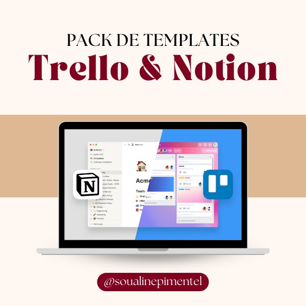Pack Templates Trello & Notion - Aline Pimentel | Hotmart