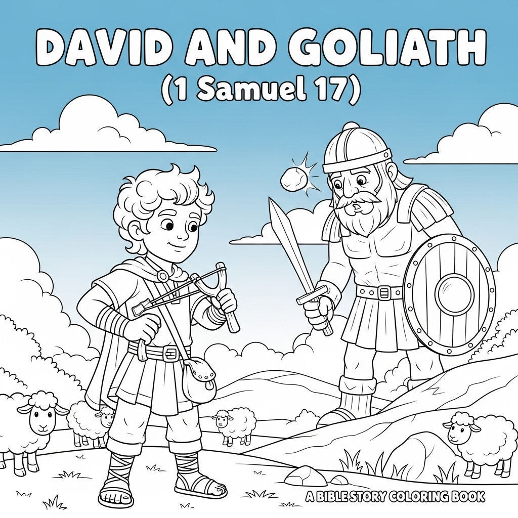 David and Goliath - COLORING BOOK + 30 BONUS PAGES TO COLOR COLLECTION