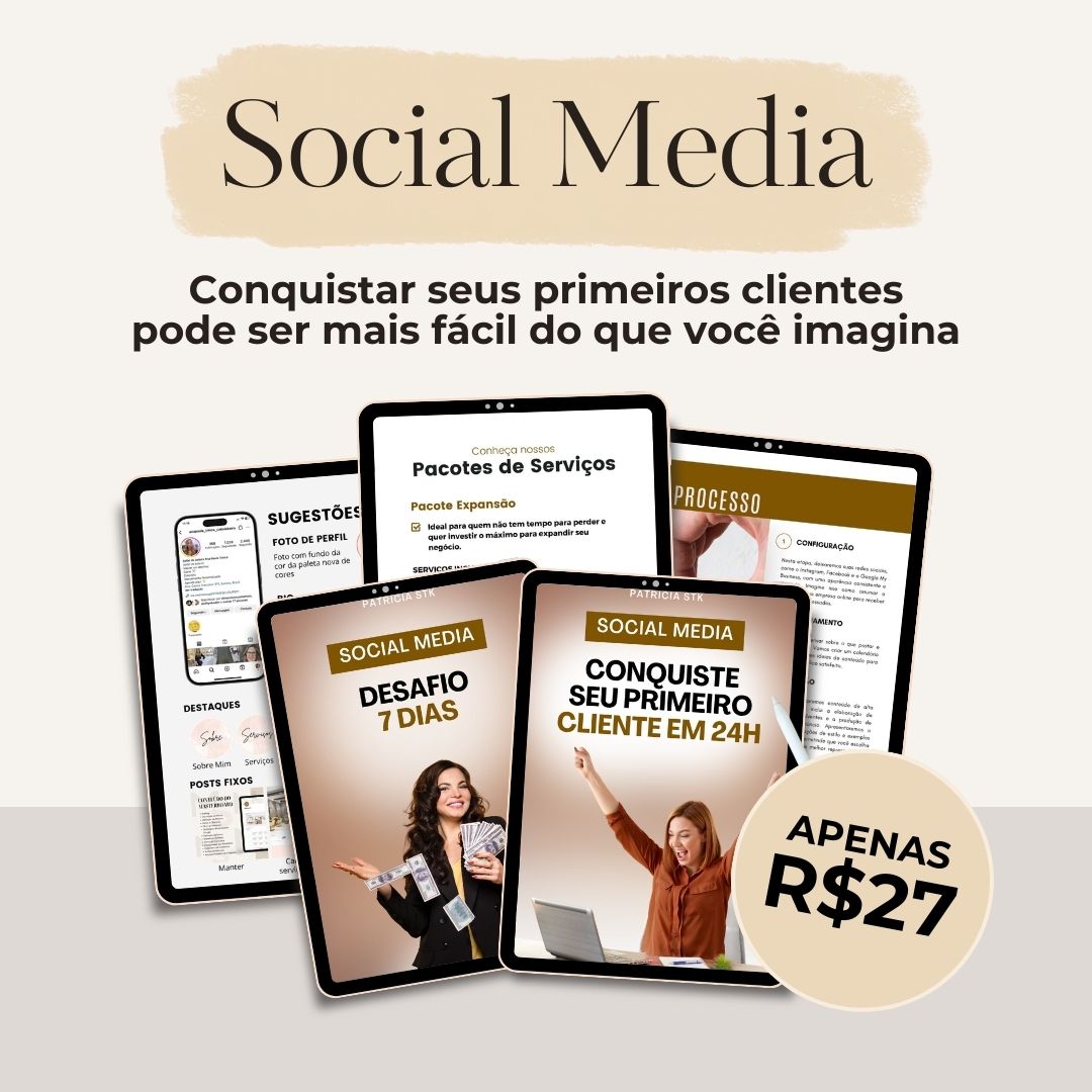 Combo Social Media Pack Mídia + Desafio do Zero a 3k em 7 dias + Co...