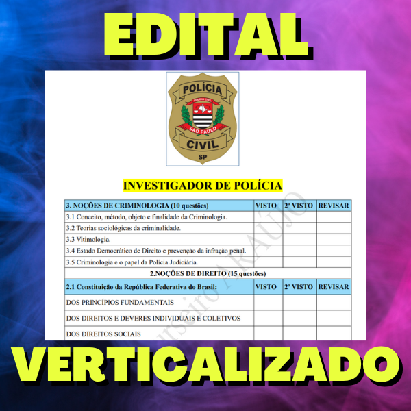 INVESTIGADOR - pcsp 2022 - Edital Verticalizado + ORDEM DE PRIORIDA...