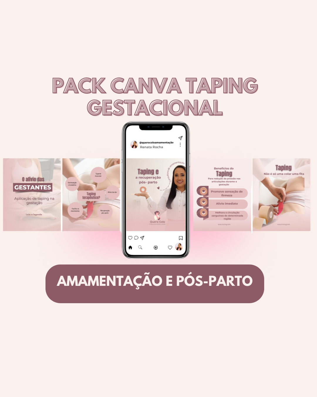 Pack TAPING GESTAÇÃO - PÓS-PARTO E AMAMENTAÇÃO - Renata Rocha Guer...