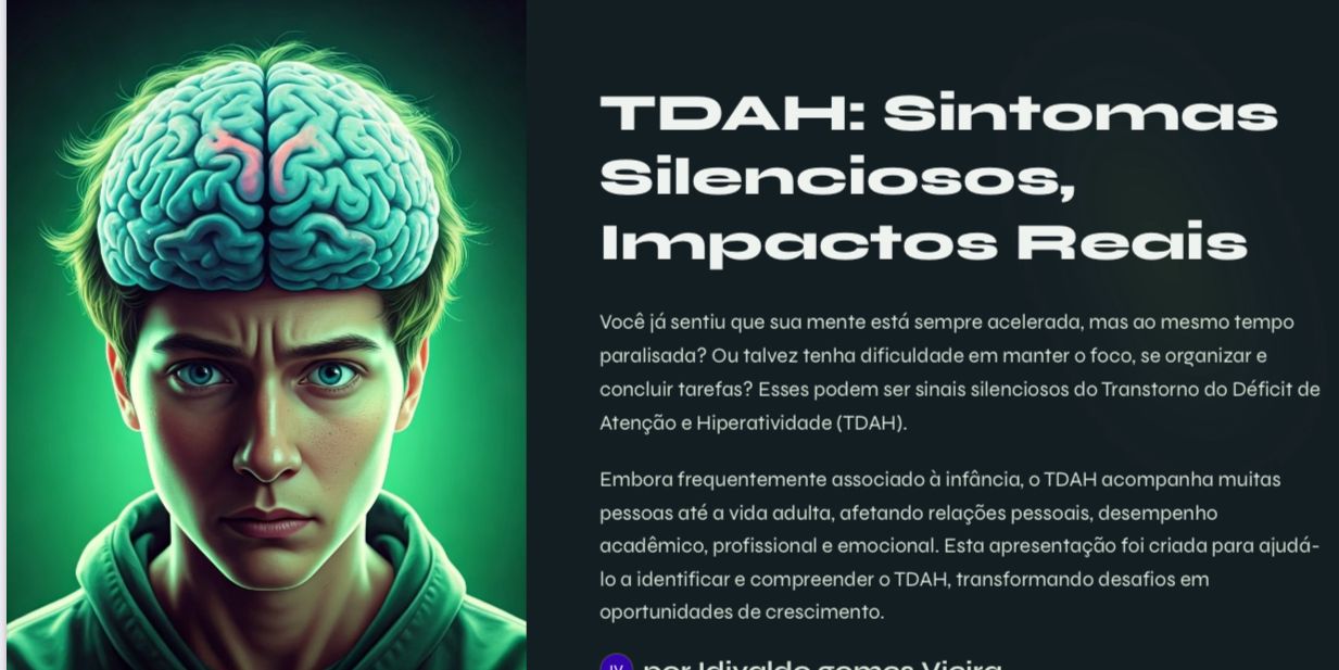 TDAH: Sintomas Silenciosos, Impactos Reais - Idivaldo Vieira gomes ...