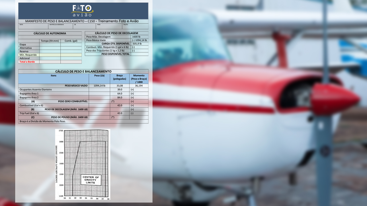 Como Preencher a Ficha de Peso e Balanceamento do Cessna 150 - Marc...