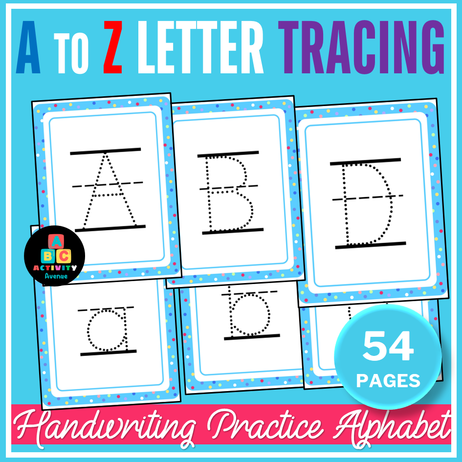 A to Z Letter Tracing: Handwriting Practice Alphabet, A to Z Capital ...