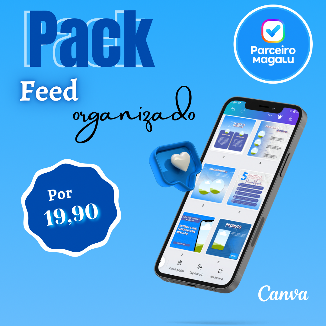 Pack Feed organizado Parceiro Magalu - Natália Lopes | Hotmart