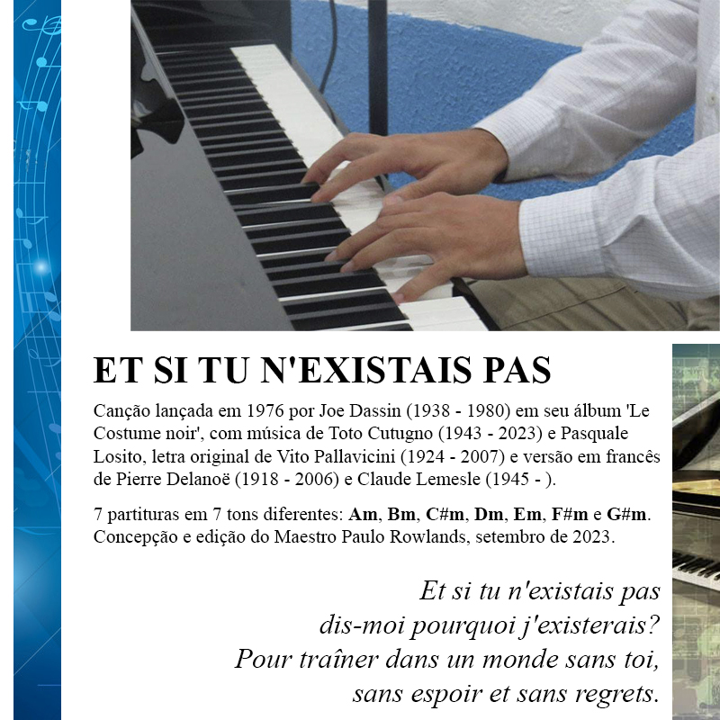 PARTITURA de ET SI TU N'EXISTAIS PAS - Maestro Paulo Rowlands | Hot...