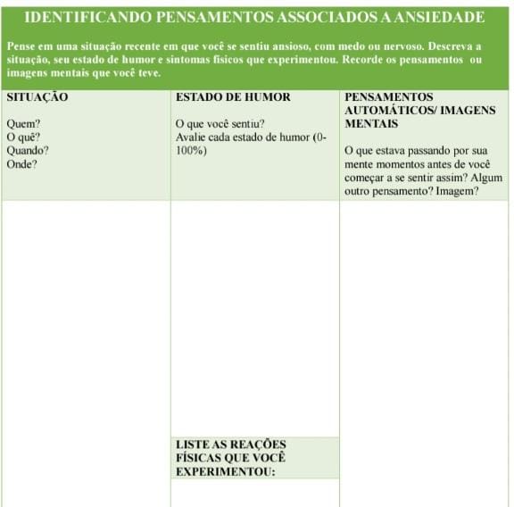 Formulários de técnicas da Terapia Cognitivo Comportamental - Bian...