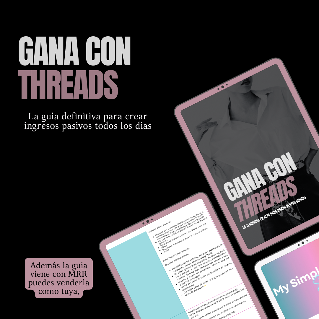 Gana con THREADS - Guia con mrr - Mariana | Hotmart