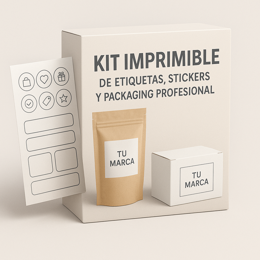 Kit Imprimible de Etiquetas, Stickers y Packaging Profesional - ONE...