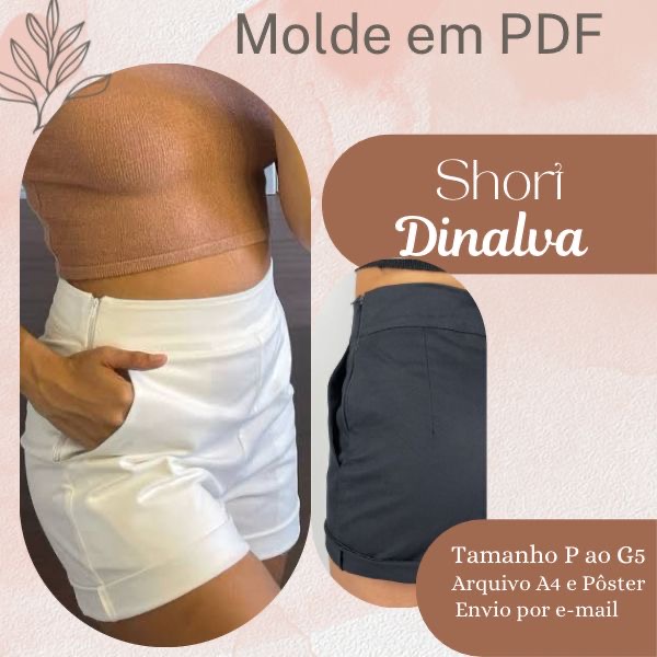 MOLDE EM PDF SHORT DINALVA - Universo dos moldes | Hotmart