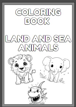 Coloring Book land and sea animals - meredith espinosa | Hotmart