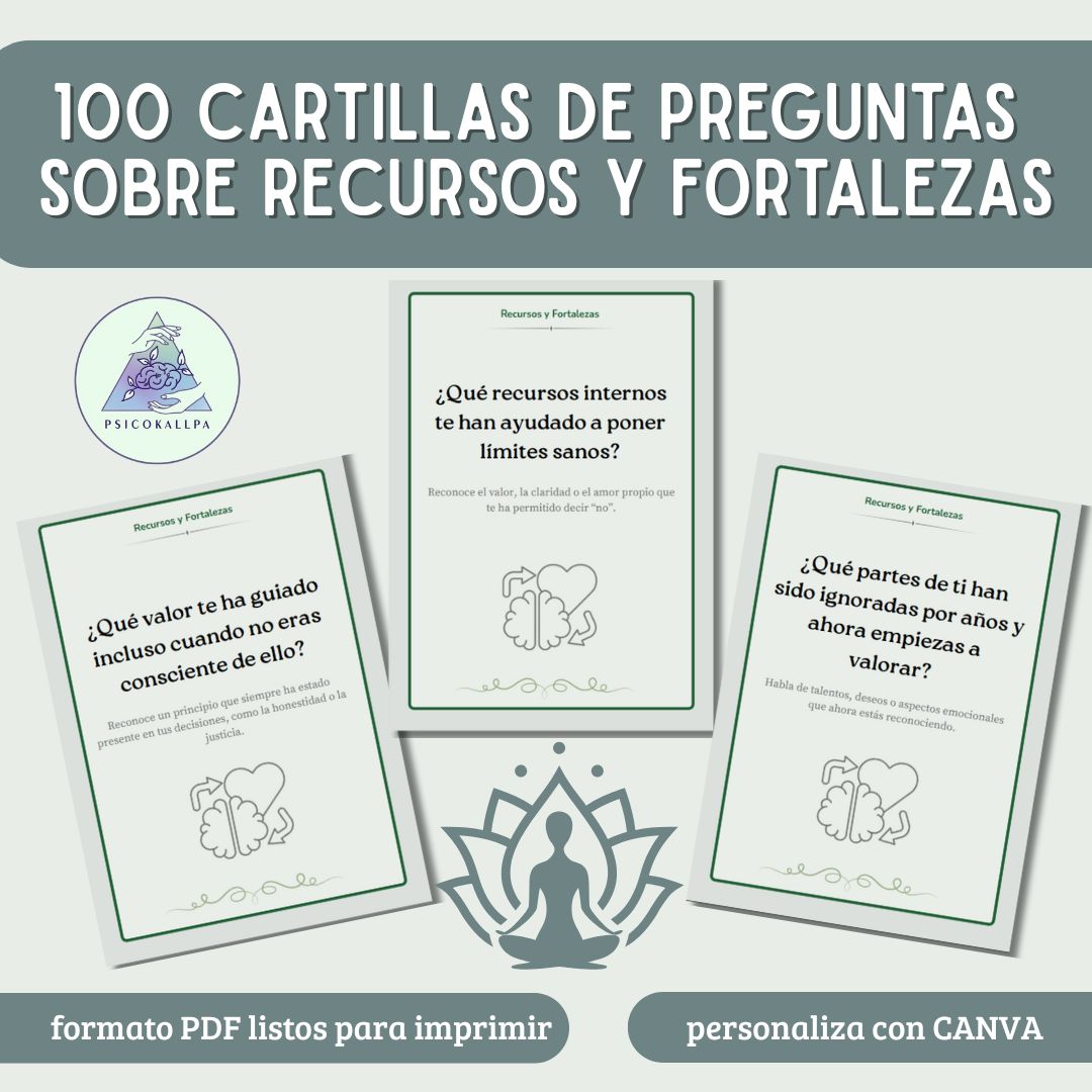 100 cartillas de Recursos y Fortalezas - Psicokallpa | Hotmart