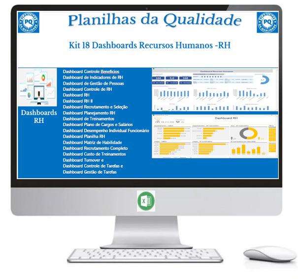 Kit 18 Dashboards da RH - Planilhas da Qualidade | Hotmart