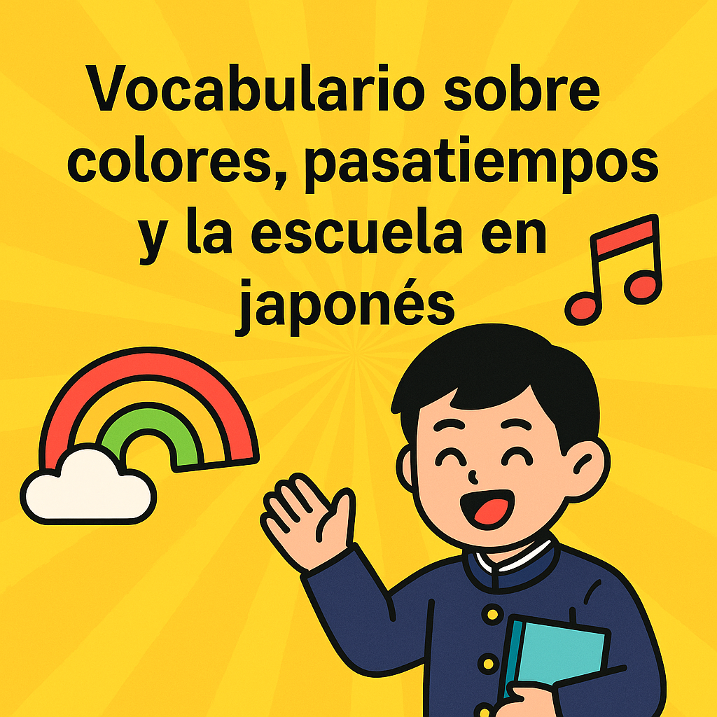 Vocabulario sobre colores, pasatiempos y la escuela en japonés - Cl...