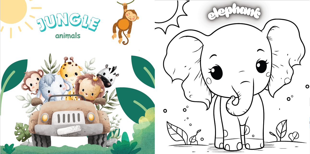Drawing book jungle animals | Hotmart