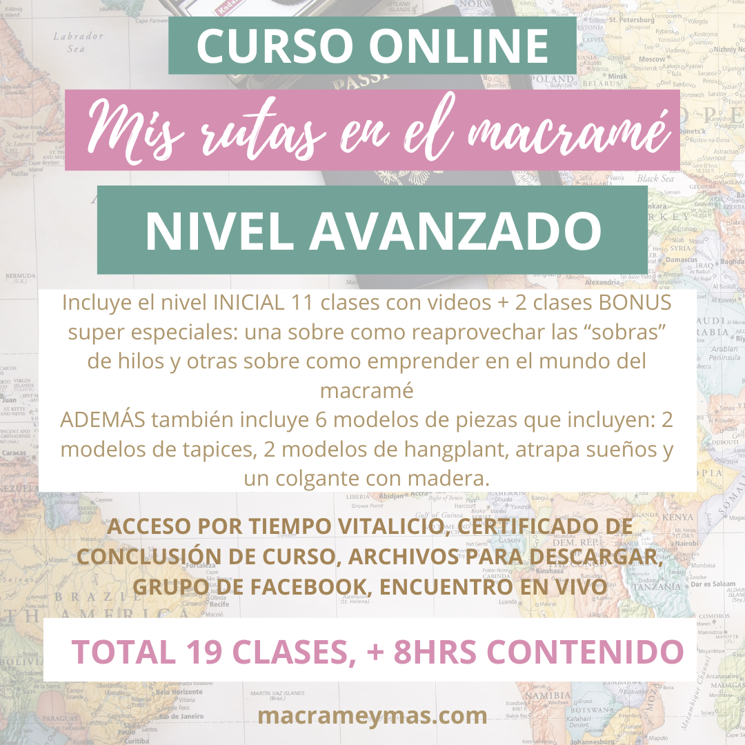 Curso online "Mis rutas en el macramé" AVANZADO - Lucía Paola Trind...