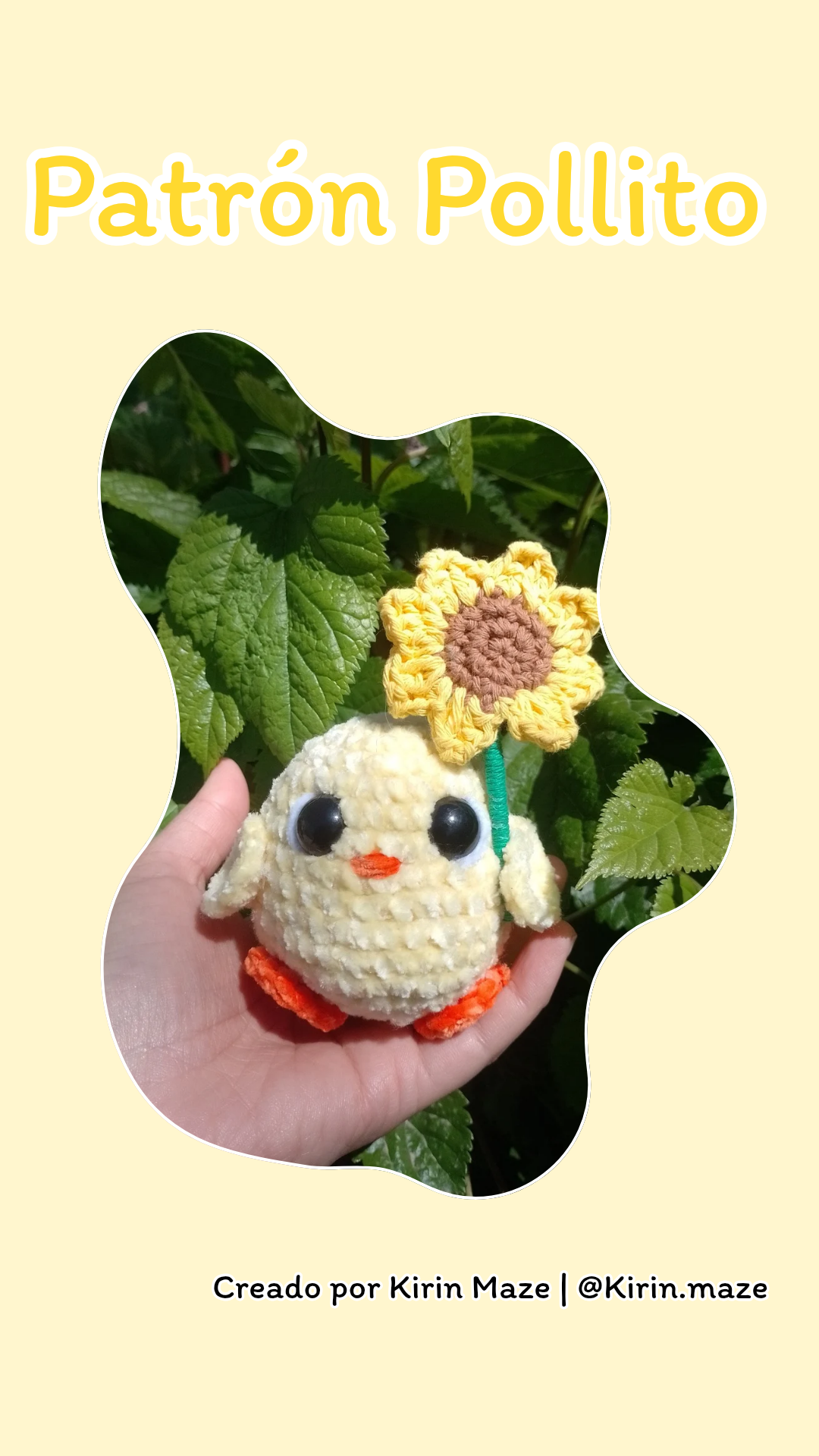 Patron amigurumi pollito con flor - Kirin | Hotmart